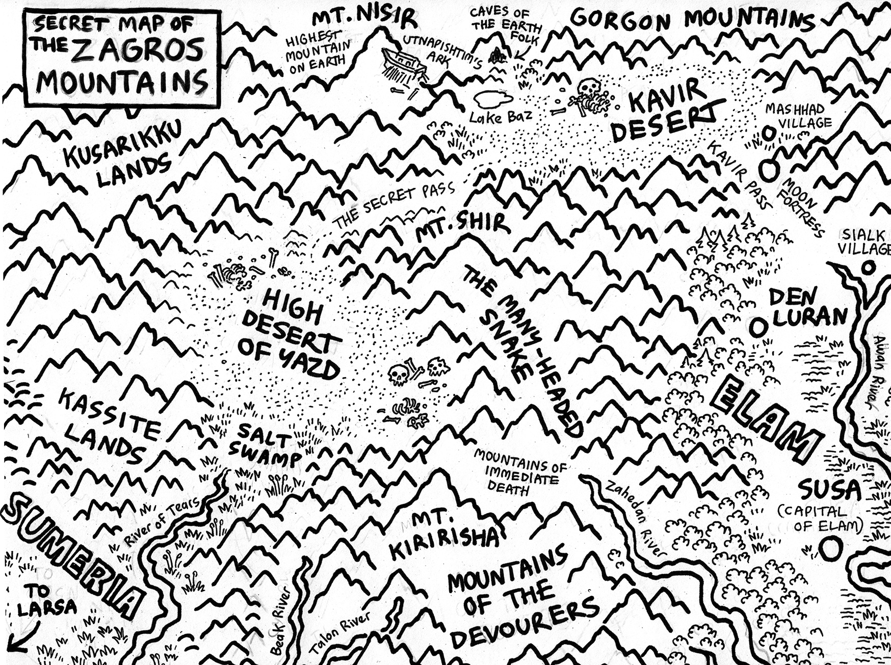 Zagros Mountains Map